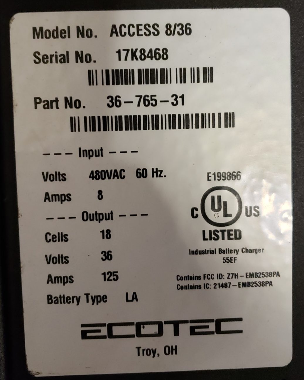 Used 36V Forklift Charger for Sale | Western Materials